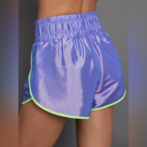 Carbon38 | Shorts | Carbon38 Iridescent Nylon Run Short In Lavender And ...